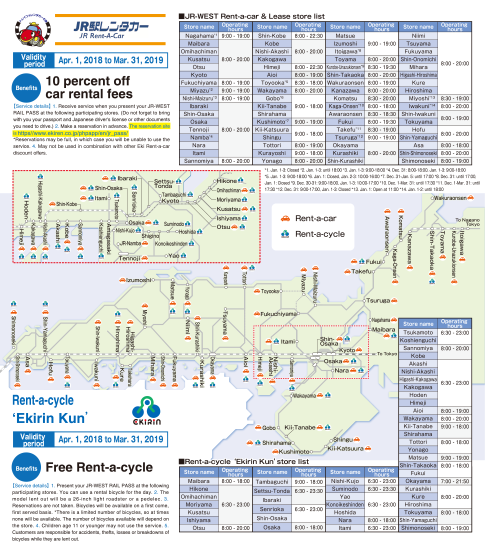 รีวิว Ekirin kun เช่าจักรยานฟรี ที่ญี่ปุ่น เมื่อมี JR West Rail Pass ...
